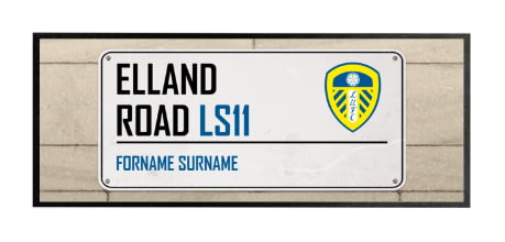 Personalised Leeds United FC Elland Road Street Sign Regular Bar Runner ...