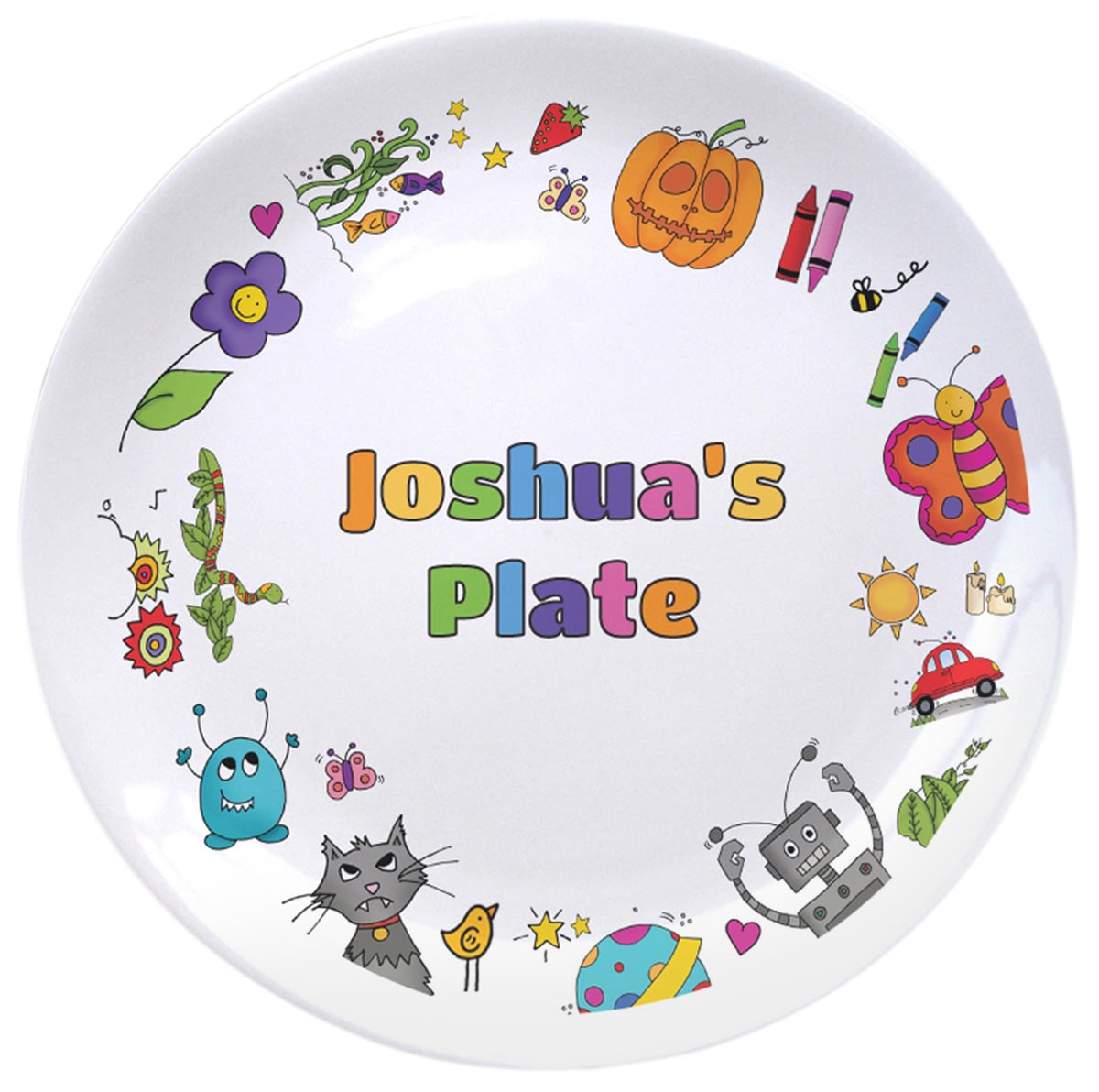 Personalised Cartoon Character Childrens Plate from Go Find A Gift