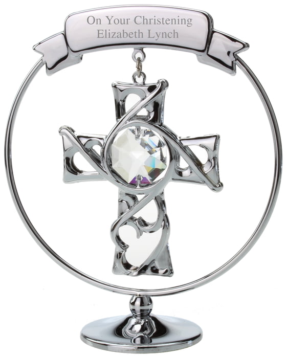 Personalised Engraved Crystocraft Cross Ornament from Go Find A Gift