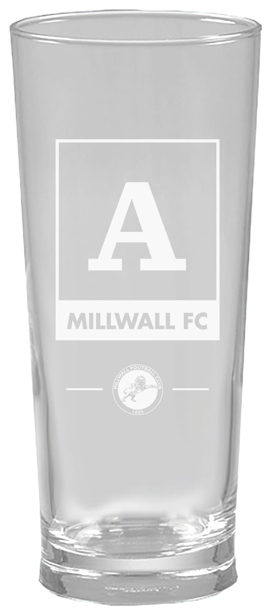 Personalised Millwall Monogram Straight Sided Beer Glass From Go Find A T