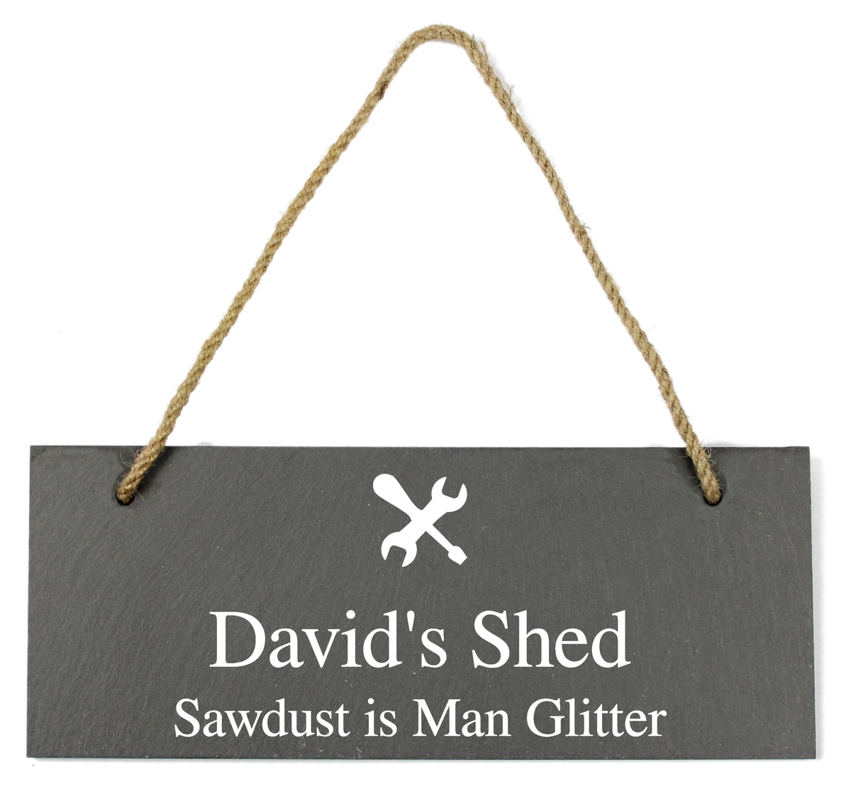 Personalised Tool Motif Hanging Slate Shed, Workshop or Garage Sign ...