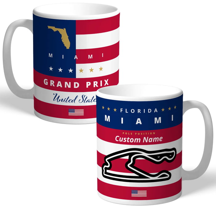 Personalised Grand Prix USA Miami Florida Racing 11oz Ceramic Mug from ...